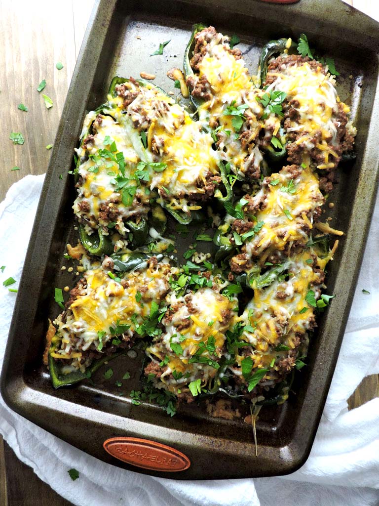 Chili Stuffed Poblano Peppers - Fresh Fit Kitchen