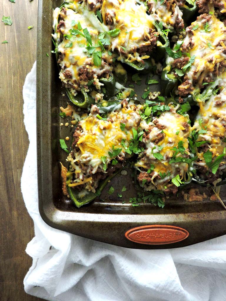 Chili Stuffed Poblano Peppers - Fresh Fit Kitchen