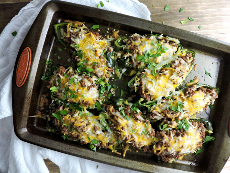Chili Stuffed Poblano Peppers - Fresh Fit Kitchen
