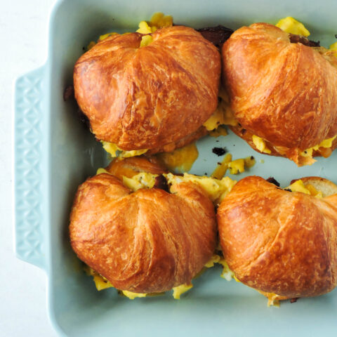 Baked Bacon Egg Cheese Croissant Breakfast Sandwiches - Fresh Fit Kitchen