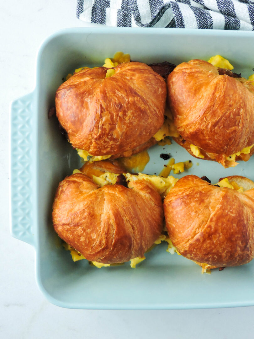 Baked Bacon Egg Cheese Croissant Breakfast Sandwiches - Fresh Fit Kitchen